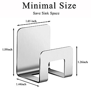 WOOROLL 2Pcs Update Kitchen Sink Sponge Holders, Strong Adhesive Sponge Holder for Kitchen Sink, Sink Tray Drainer Rack, Rustproof & Waterproof Kitchen Spone holders Save Space- SUS304 Stainless Steel