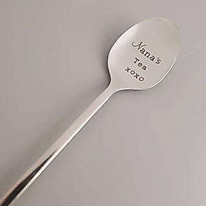 Gifts for Grandma Grandmother from Grandson Granddaughter Nana's Tea Xoxo Spoon for Grandmother Grandmom Tea Spoons for Best Grandmas Nana Gigi Birthday Mother's Day Gift