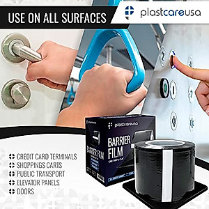 Black Barrier Film Roll 4"x6" - Protective Dental Barrier Film for Dental, Medical, Tattoo - Perforated Adhesive Barrier Tape Sheets (1 Box of 1200 Sheets) by PlastCare USA