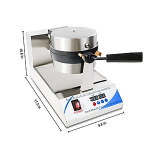 NJTFHU Commercial Rotating Belgian Waffle Irons Electric Pancake Maker Machine Non-Stick with Removable Plates and Intelligent Led Temperature for Bakeries Snack Bar Family