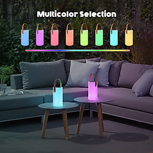 NiceBuy Solar Table Lamp Outdoor Waterproof Portable LED Table Lamp Warm RGB Rechargeable Cordless Lamp for Patio Deck Camping Indoor/Outside