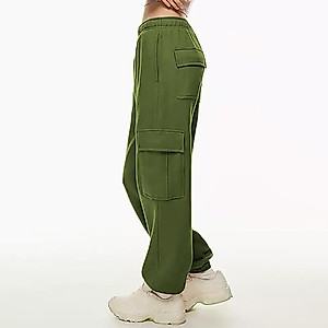 JDHUFEI Womens Cargo Pants Casual Elastic High Waisted Pants Baggy Loose Fit Trousers Pant Comfy Stretch Workout with Pocket