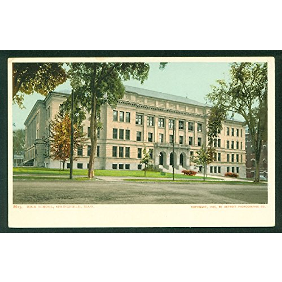 Springfield Massachusetts High School UDB 1905 Postcard
