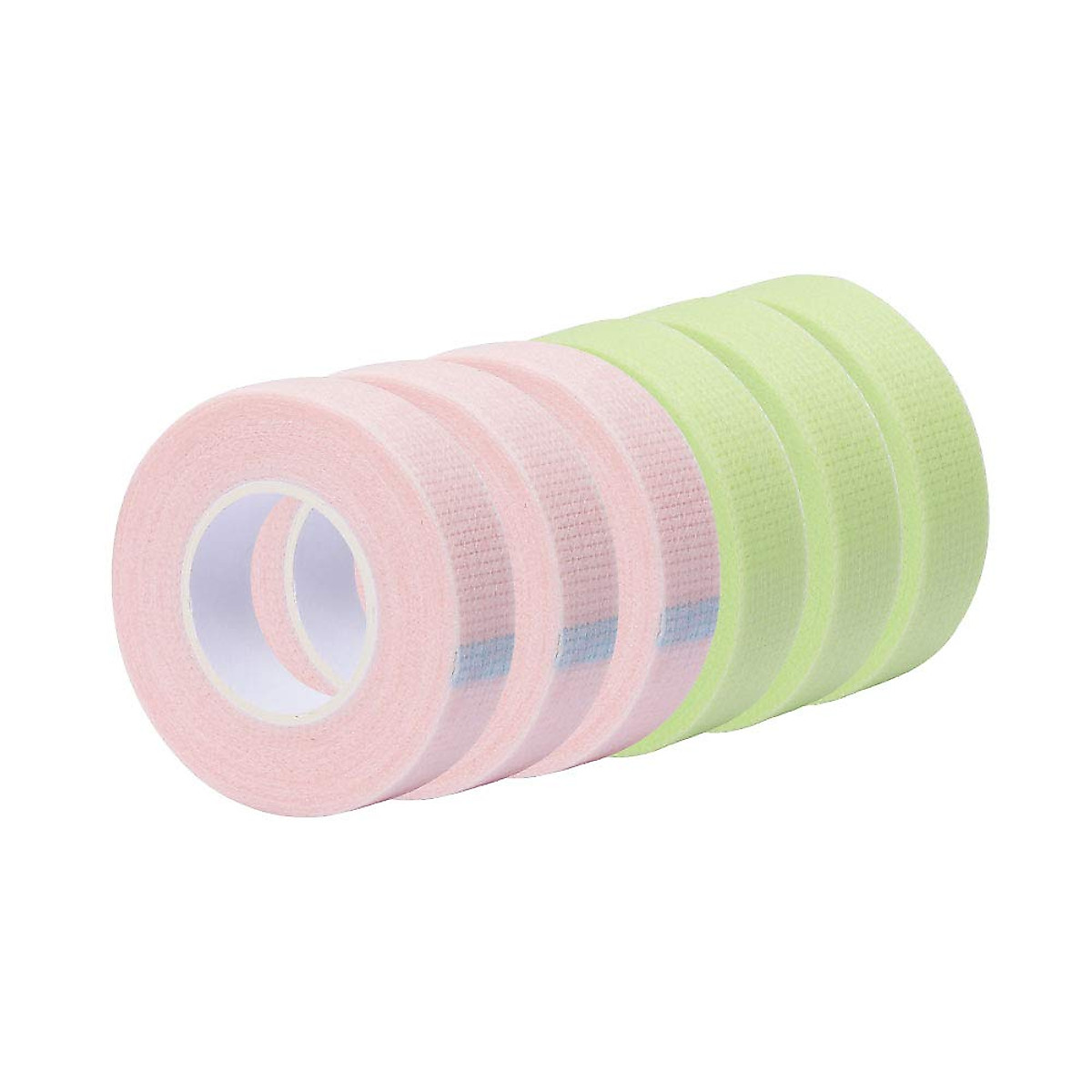 6 Rolls Eyelash Tape Adhesive Fabric Lash Tapes for Eyelash Extension Supply Breathable Micropore Fabric Medical Tape Under Eye Individual Eye Lashes Tools(Colored 6 Lash Tapes,6 Rolls)