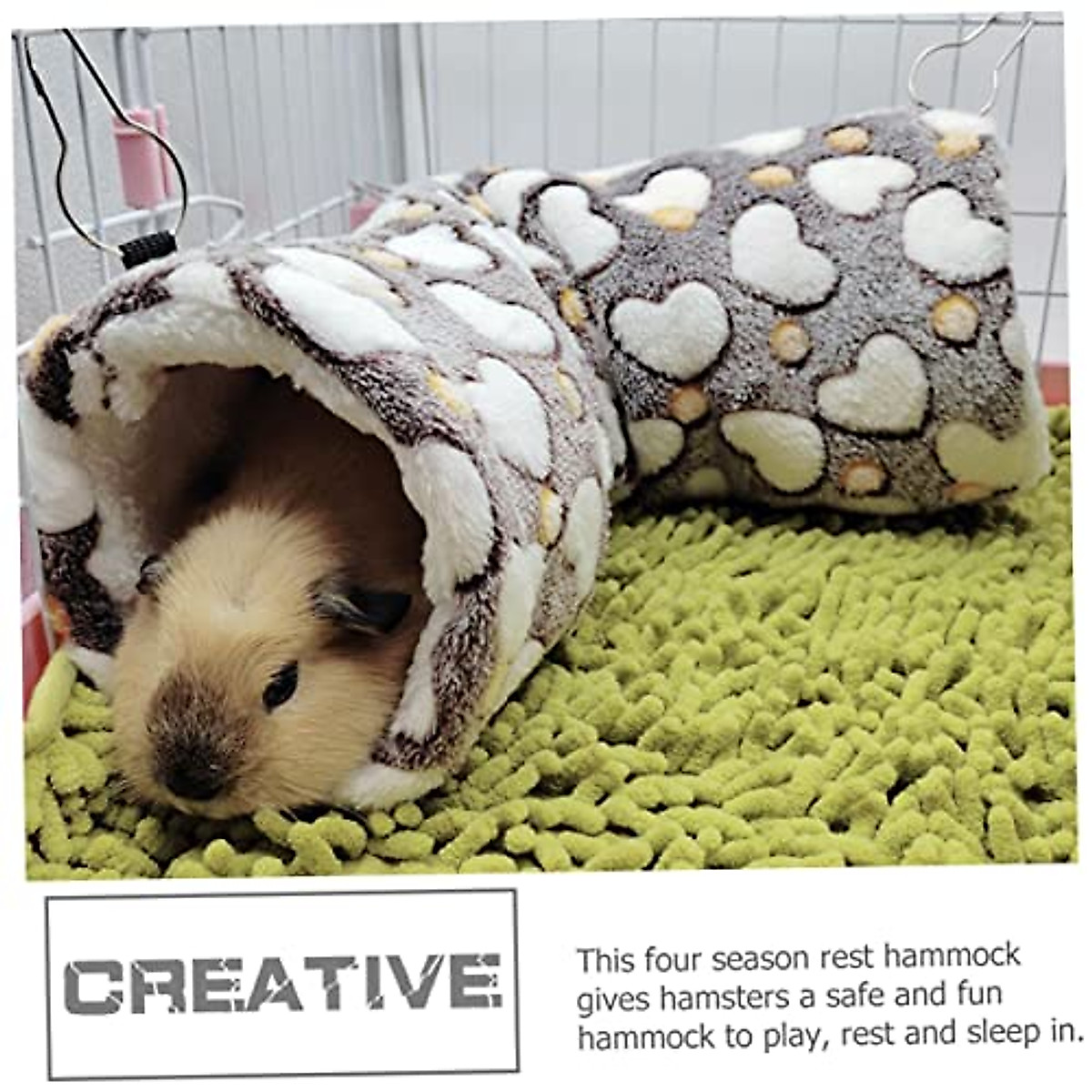 Mipcase Sleeping Accessories Grey Hideaway Chinchilla Squirrel Winter Bed Sugar Ferret Snuggle Hamster Warm Small Tunnel Cage Pet Animals African Hammock Cockatoos with Guinea Pig Nest