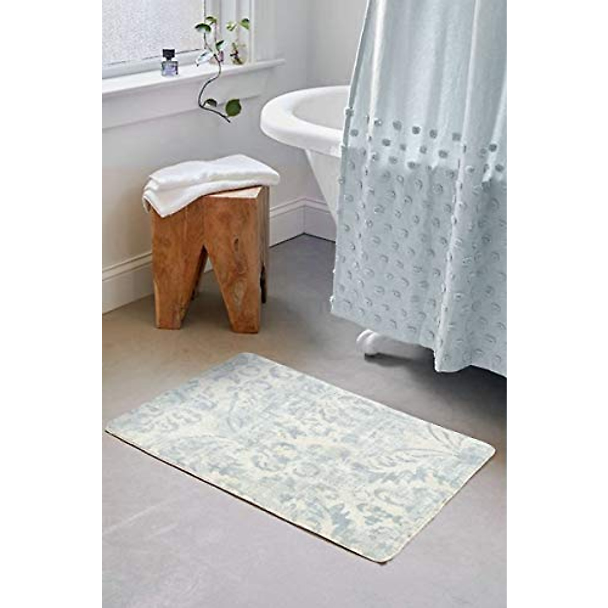 Lahome Damask Area Rug - 2' X 3' Non-Slip Area Rug Small Accent Distressed Throw Rugs Floor Carpet for Door Mat Entryway Bedrooms Laundry Room Decor (2' x 3', Gray)