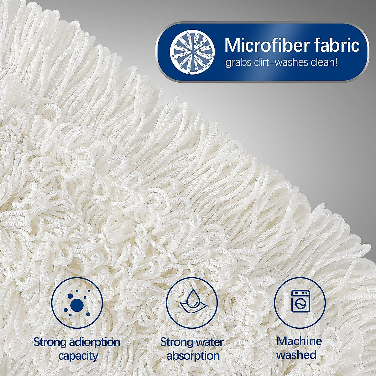 Yocada 36" Commercial Industrial Cotton Mop Dust Floor Mop with Total 2 Mop Pads for Cleaning Office Garage Hardwood Warehouse Factory Mall Deck 59 Inch Long