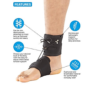 Neo-G Drop Foot Daily Support & Relief – Helps with Drop Foot, Nerve Injury, Foot Position, Relieve Pressure, Ankle & Foot Orthosis – Class 1 Medical Device - L - Black