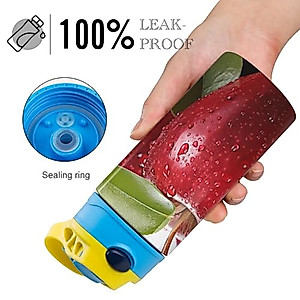 Stainless Steel Water Bottles Red Apple Fruit Travel Water Cups with Handle And Silicone Straw Drinking Cup with Leak Proof Lid Thermo Travel Mug for Women Men