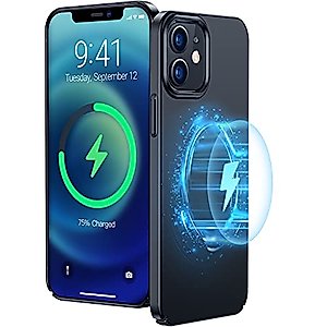 TORRAS Magnetic Slim Designed for iPhone 12 Pro Case/iPhone 12 Case Ultra Thin Durable Protection Hard Silky Matte Finish iPhone 12 MagSafe Case 6.1'', Graphite Black