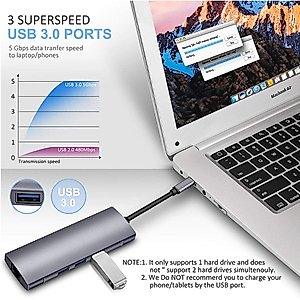 XUNMAIFHB Portable Docking Station,9-in-1 Type-C to 4KHDMI, RJ45, 3USB3.0, TF, SD, Audio, PD Multi-Function Adapter Fast Transmission
