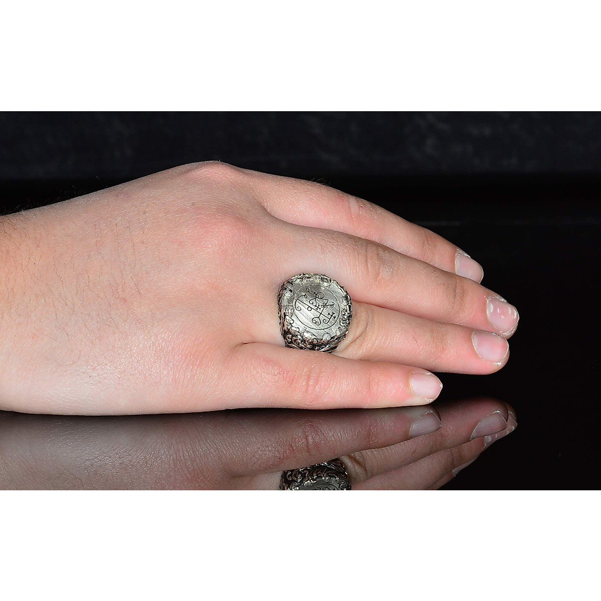 Falcon Jewelry 925 Sterling Silver Ring, Talisman Mason Ring, Jewish Symbol, Natural Organic Design