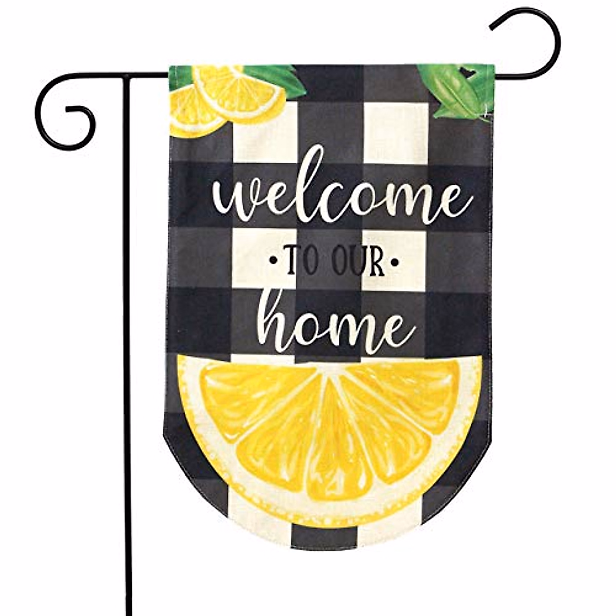 Welcome To Our Home Summer Burlap Garden Flag Lemons Double-Sided 12.5" x 18"