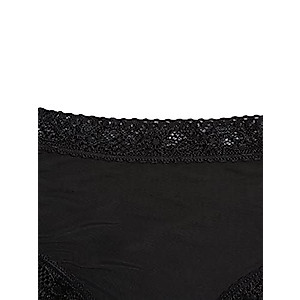 MakeMeChic Women's Sexy 6packs Leopard Print Contrast Lace Cut Out Panty Set Black XL