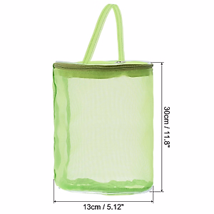 PATIKIL Yarn Storage Bag, Portable Crochet Knitting Bag Case Skein Ball Holder Mesh Basket Organizer Tote for Sewing Craft Projects, Green