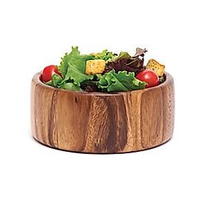 Lipper International Acacia Straight-Side Serving Bowl for Fruits or Salads, Small, 6" Diameter x 2.5" Height, Single Bowl, 29.59 fluid ounces