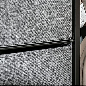 HOMCOM 5-Drawer Fabric Dresser Tower, 4-Tier Storage Organizer with Steel Frame for Hallway, Bedroom and Closet, Light Grey