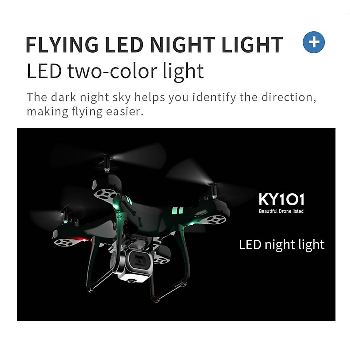 QAONIE KY101 Mini Drone with 720P HD Camera Remote Control Toys Gifts, 2 Batteries 30 Mins