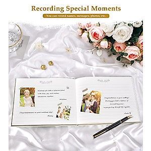Jowaia Wedding Guest Book - Guest Book for Wedding Reception, Baby Shower, Birthday, Anniversary and Special Day - Registry Guestbook for Guests to Sign in and Add Photos with 110 Lined Pages (Cream)