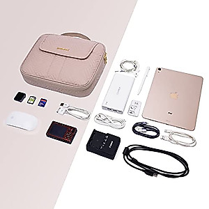 BAGSMART Electronic Organizer,Travel Cable Bag,Double Layer Tech Bag,Electronics Accessories Carry Bag for 9.7 inch iPad, Kindle, Power Adapter