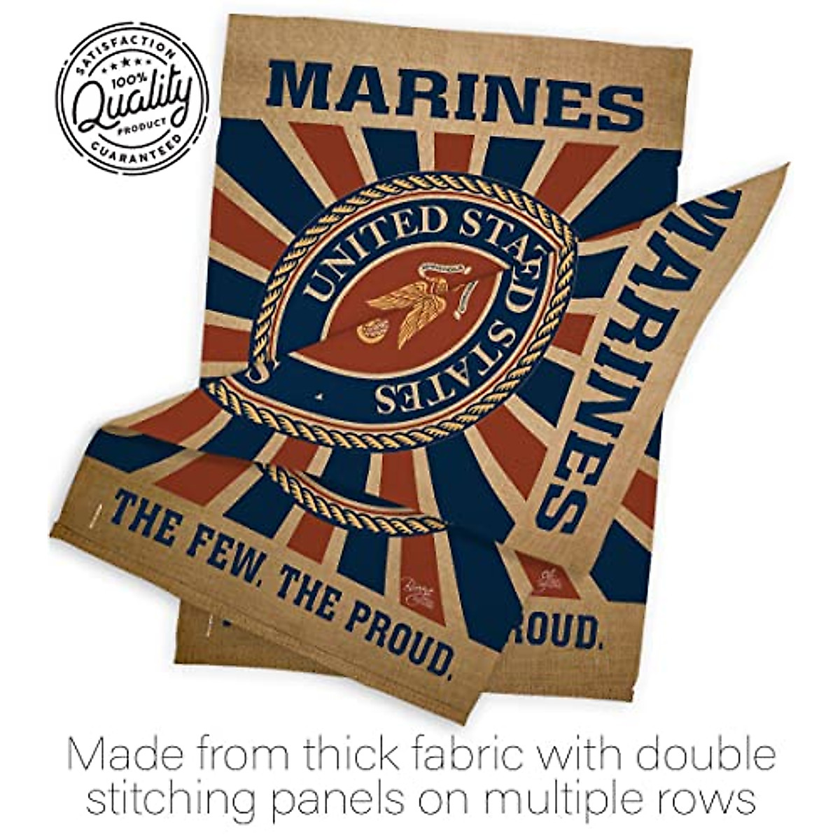 Marine Corps Garden Flag - Set Wall Holder Armed Forces USMC Semper Fi United State American Military Veteran Retire Official - House Banner Small Yard Gift Double-Sided Made In USA 13 X 18.5