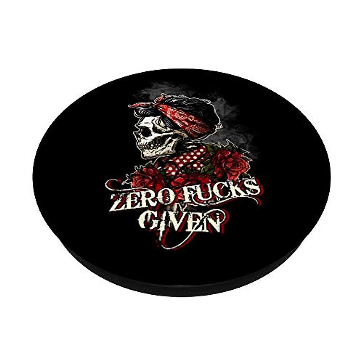 Zero Fucks Given Skull Mom Messy Bun Skull Sugar Bandana PopSockets PopGrip: Swappable Grip for Phones & Tablets