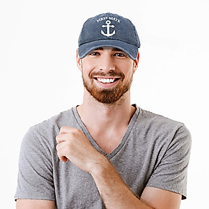 DALIX First Mate Hat Sailing Baseball Cap Sailor Gift Men Women Blue Vintage