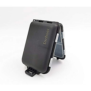 2x Small Hard Fishing Tackle Box Portable Case Hooks Lure Baits Storage Box Containers For Storing Swivels Jigs Hooks Sinker,10 Compartments (Black)
