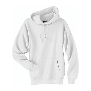 Hanes Mens Ultimate Cotton Heavyweight Pullover Hoodie,White,Large
