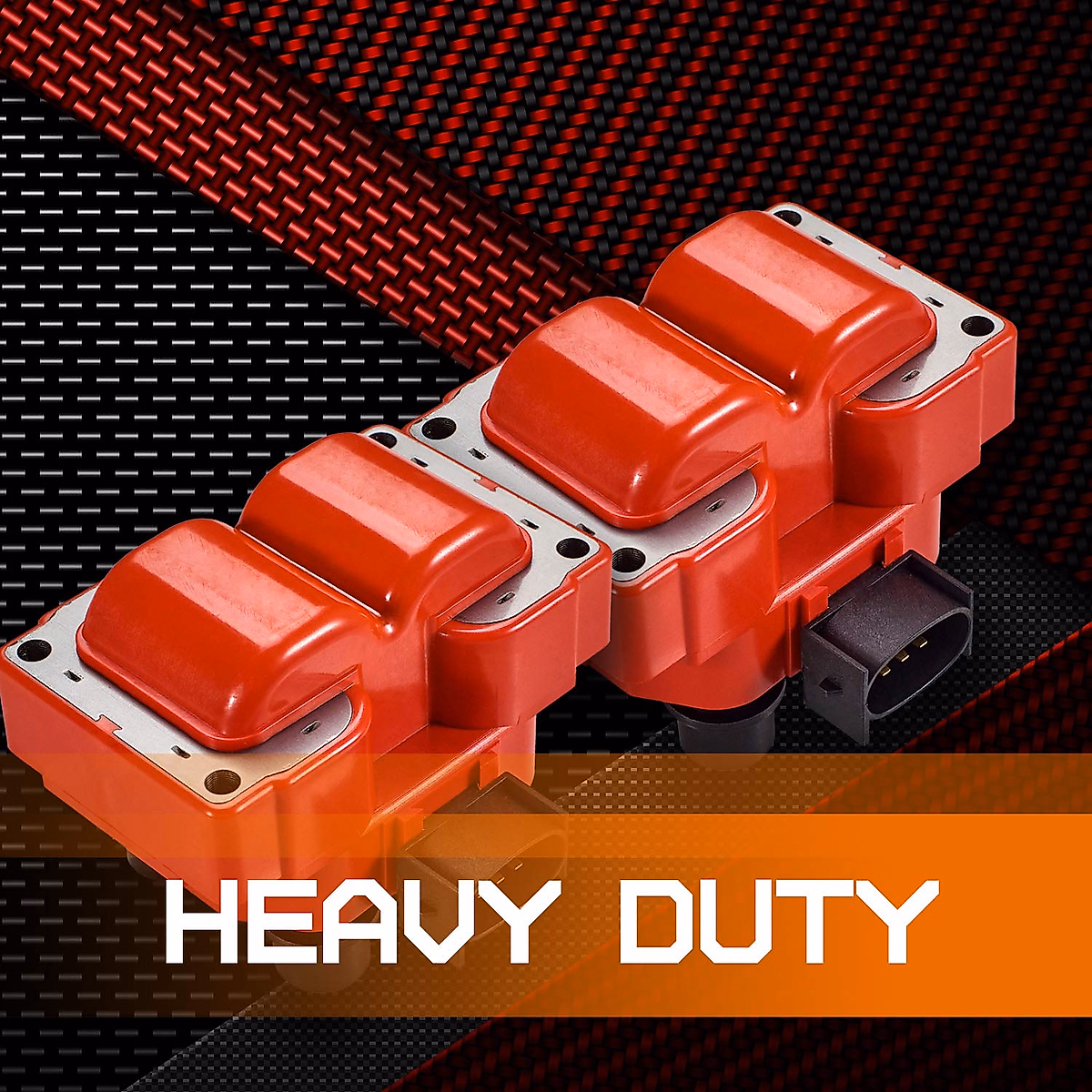 ENA Set of 2 Red Ignition Coil Pack Compatible with Ford Lincoln Mazda Mercury F150 F250 E150 Escort Explorer Mustang Ranger Town Car Expedition Mark B2300 B2500 Tracer Cougar Replacement for FD487