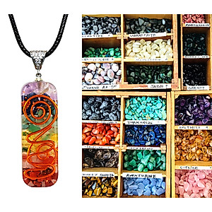 HEDQFM 7 Chakra Necklace Bracelet Orgone Energy Protection and Spiritual Healing Pendant Necklaces Bracelets Set for Women Men