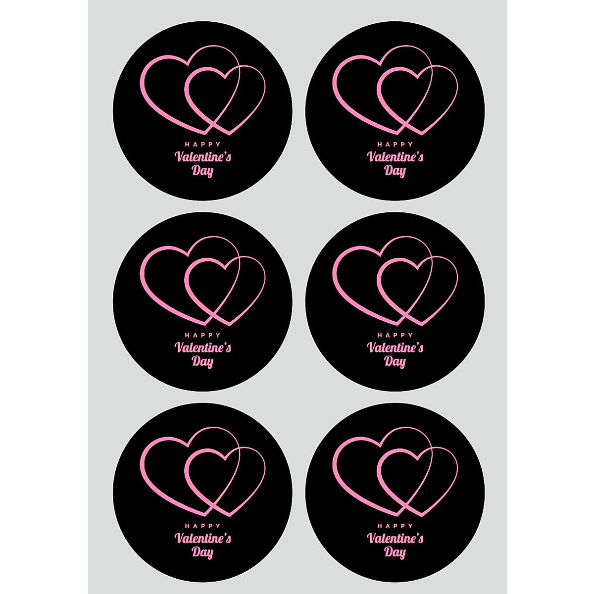 2 inch 150 PCS Black Heart Stickers for Valentine's Day, Invitation, Envelopes, Package Waterproof Stickers