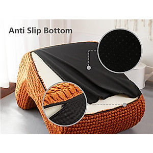 N&V Single Seated Foam Sofa, Armless Floor Sofa, One Piece High Density Foam, Removable and Machine Washable Cover, Caramel