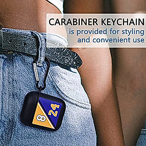 Basketball Headphone case Compatible with Airpods 2&1 Cover [8/24] Basketball Jersey Unique Design Mamba Spirit with Keychain Soft Skin Black Protective Case for Fans Boys Girls Teen