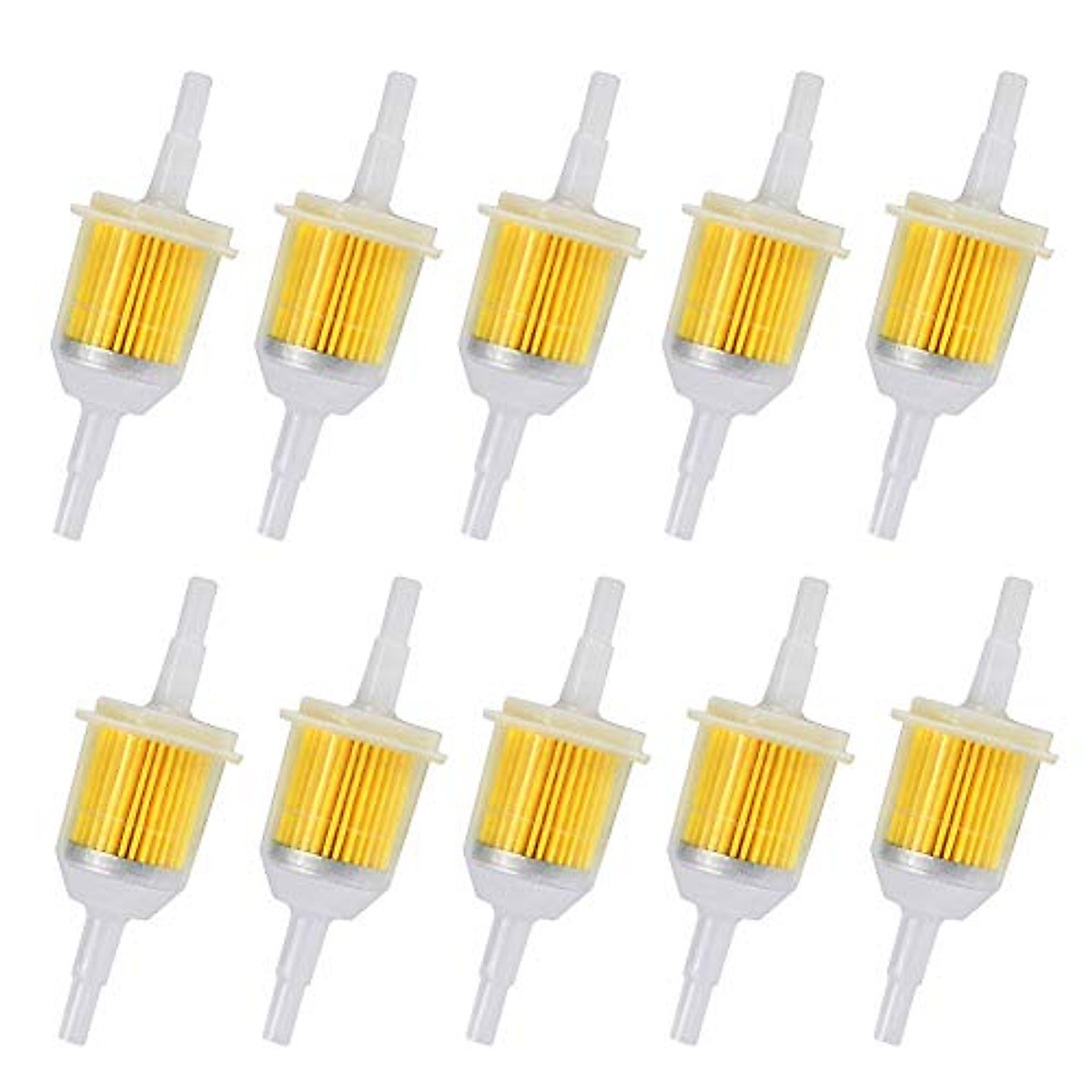 Zemoner 10 Pcs Gas Inline Fuel Filters 1/4 Inch x 5/16 Inch Small Engine Replaces fit for Kawasaki Kohler Briggs Stratton John Deere