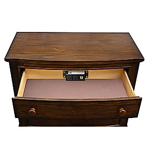 Sunset Trading Bahama Shutter Wood Nightstand, Tropical Walnut