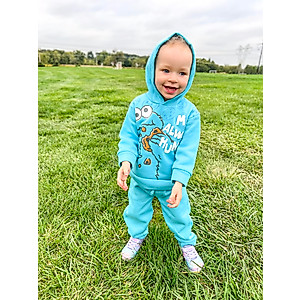 Sesame Street Cookie Monster Infant Baby Boys Fleece Pullover Hoodie and Pants Outfit Set Blue 24 Months