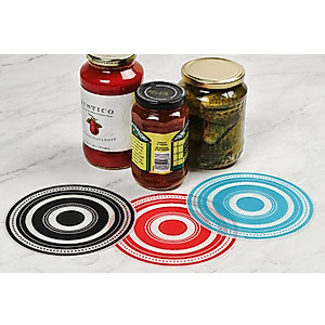 RSVP International Silicone Multi-Purpose Kitchen Tool Jar Opener/Non Skid Pad for Mixing Bowls, 6.5" Round, Black