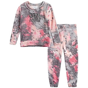 Rene Rofe Baby Girls' Pajama Set - 2 Piece Fleece Matching Sleepwear Set (Toddler), Size 2T, Girl Power