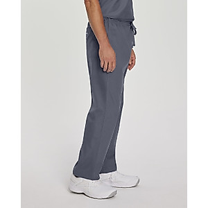 Landau Standard Essentials Unisex Relaxed Fit 1-Pocket Drawstring Scrub Pants 7602, Steel Grey, Medium