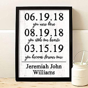 CANARY ROAD Adoption Dates Print | Adoption Gift | Gotcha Gift | Gotcha Day |Adoptive Parents Gift |Gotcha Day - Adoption Gift Personalized Art Child Keepsake Gift Boys and Girls Adopt Adopted Present