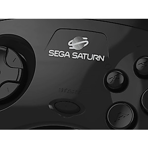 Retro-Bit Official Sega Saturn USB Controller Pad (Model 2) for Sega Genesis Mini, PS3, PC, Mac, Steam, Switch - USB Port (Black)