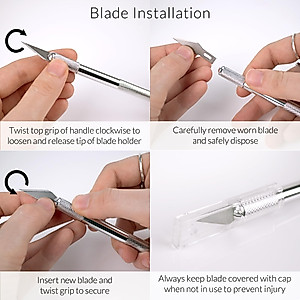 WA Portman Craft Cutting Mat Metal Ruler & Craft Knife Set - 24x36 Inch Self Healing Craft Cutting Mat - Hobby Knife Set - 10 Crafting Knife Blades - 36 Inch Cork-Backed Ruler - Precision Knife Set