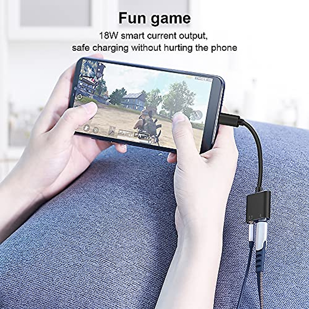 MOSWAG 2in1 USB C to 3.5mm Audio Adapter with Type C PD 18W Charging for Audio Stereo USB C to 3.5mm Headphone Jack Adapter Compatible with Samsung S20 S20 Ultra/Google Pixel 5 4 4 XL 3 3 XL