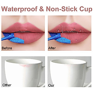 Rosarden Lip Stain Peel Off Long Lasting Waterproof - 2Pcs Matte Liquid Lipstick - Peel Off Liquid Lipstick - Peel Off Lip Stain Lip Gloss - Non Stick Cup Lip Stain Lip Makeup for Women Girl