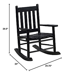 Coaster Furniture Country Farmhouse Kids Solid Wood Rocking Chair Slat Back Black 609451