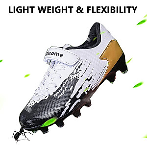 ziitop Kids Soccer Shoes for Boys Girls Youth Football Cleats Outdoor & Indoor Baseball Shoes, Lightweight Breathable Conical Studs, Running & Training for Students (Little Kids/Big Kids) BlackGold