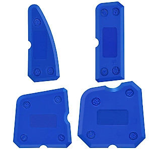 Hotop 4 Pieces Caulk Tool Kit Sealant Silicone Finishing Tools Caulking Tools for Silicone Sealant Grout Finishing Sealing (Blue)