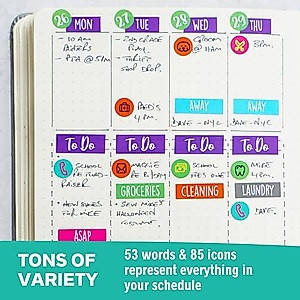Practical Planner Stickers - Value Pack 48 Sheets, 6 Months of Aesthetic Agenda Stickers for Weekly Planner, Bullet Dot Journal - Planning, Goals, Fitness, Habit Tracking, Days