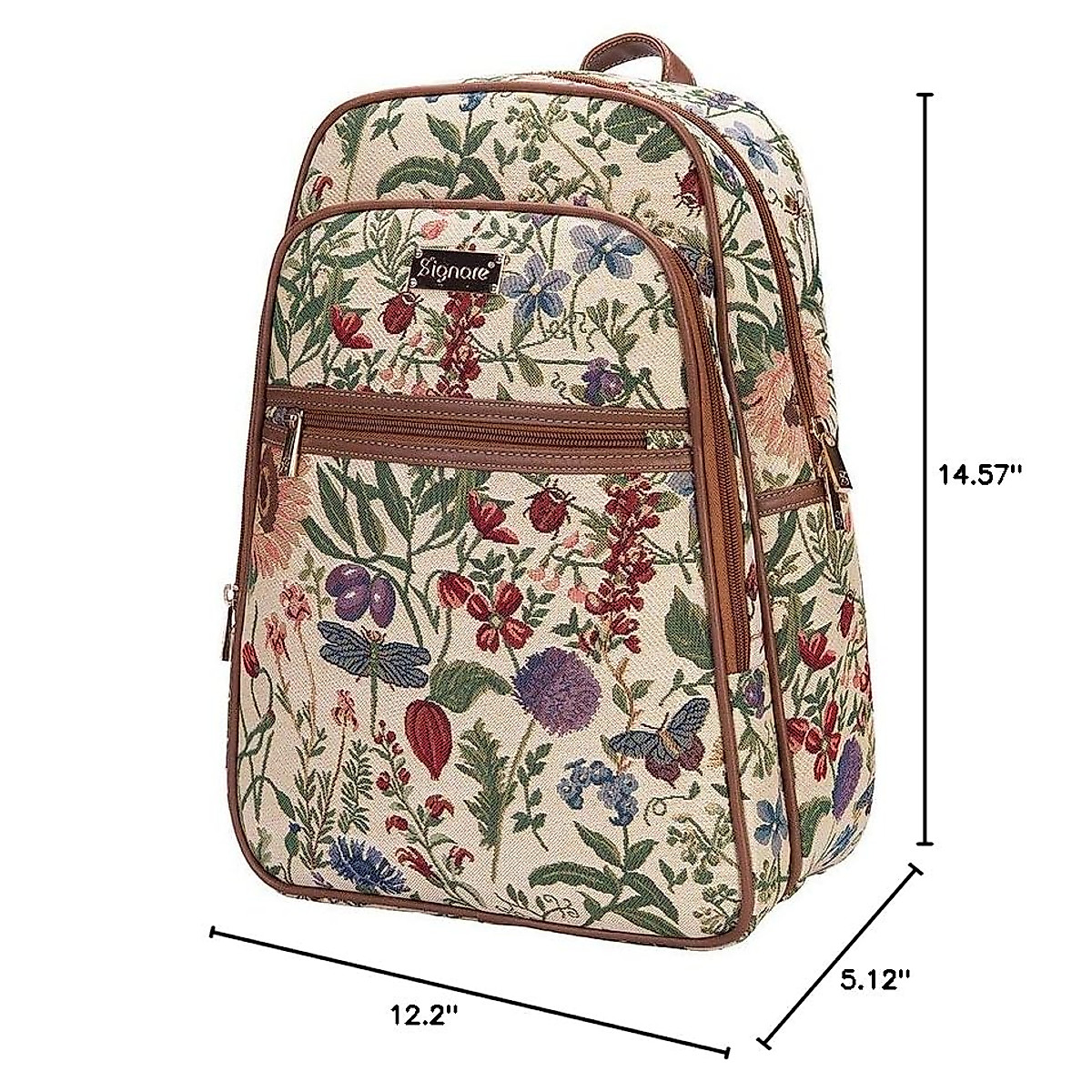 Signare Tapestry backpack purse for Women computer backpack bookbags for women with Morning Garden Design (BKPK-MGD)